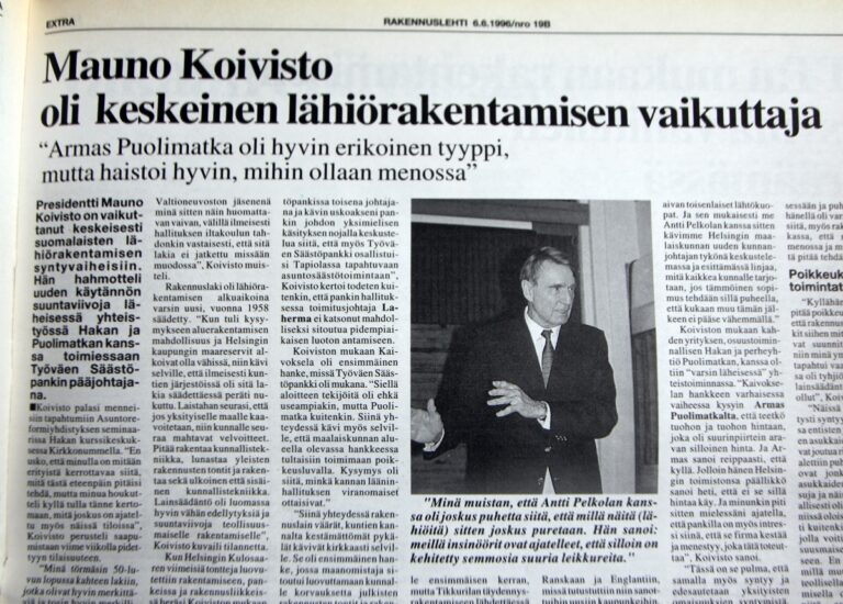 Koivisto halusi lopettaa muuttoliikkeen Ruotsiin aluerakentamisen ...
