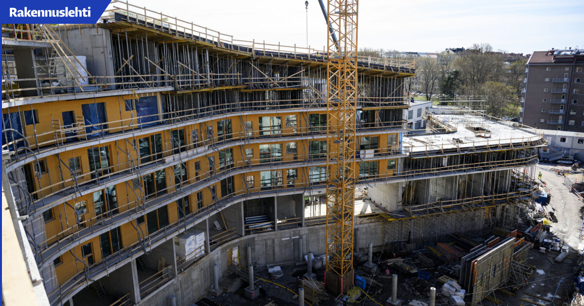 Helsingin Taka-Töölöön nousee asuintalo, joka on muodoltaan kuin ...